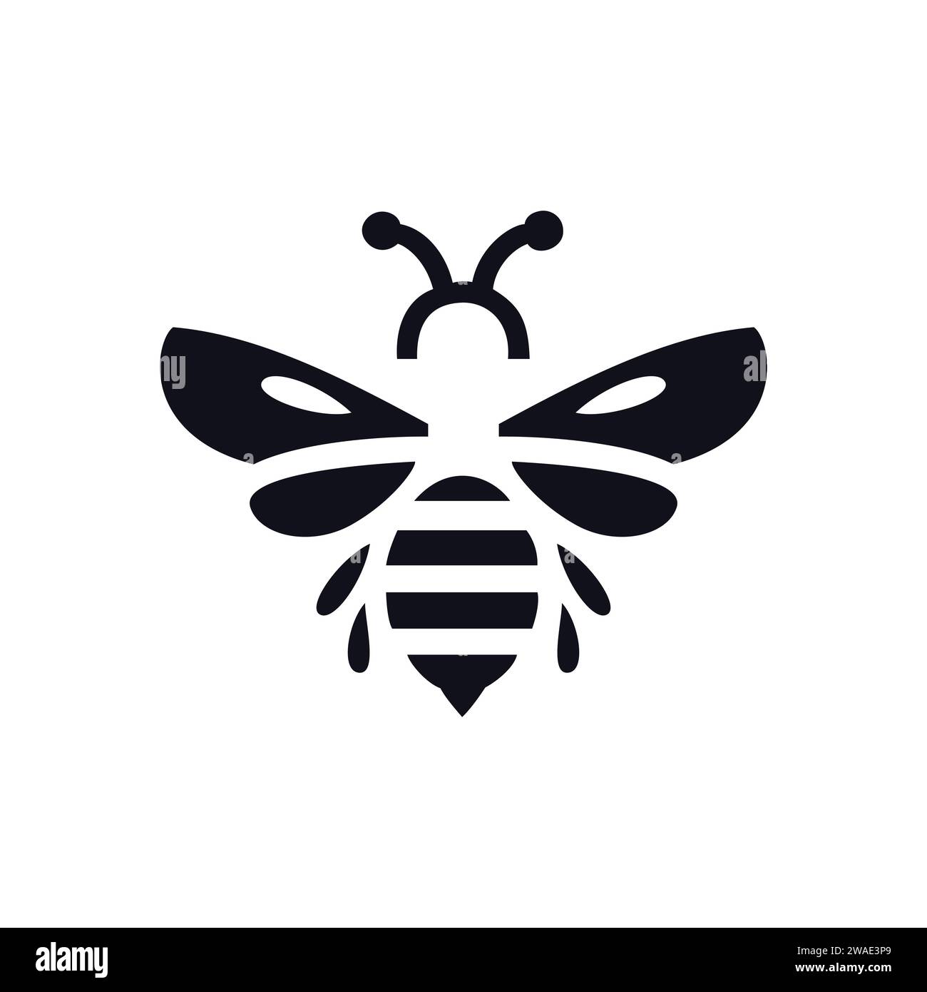 Elegant Monochrome Bee Illustration Embracing Minimalist Design ...