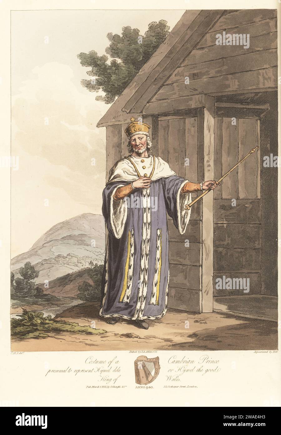 Costume of a Cambrian Prince, presumed to represent Hywel ap Cadell ...