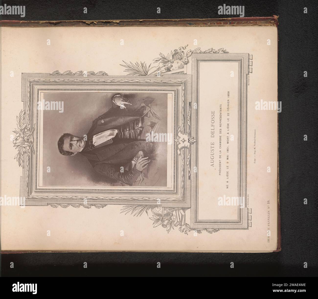 Reproduction of a drawing of a portrait of Auguste Delfosse, Anonymous ...