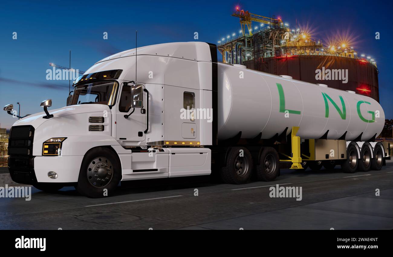 LNG Transport Tank Trailer Stock Photo - Alamy