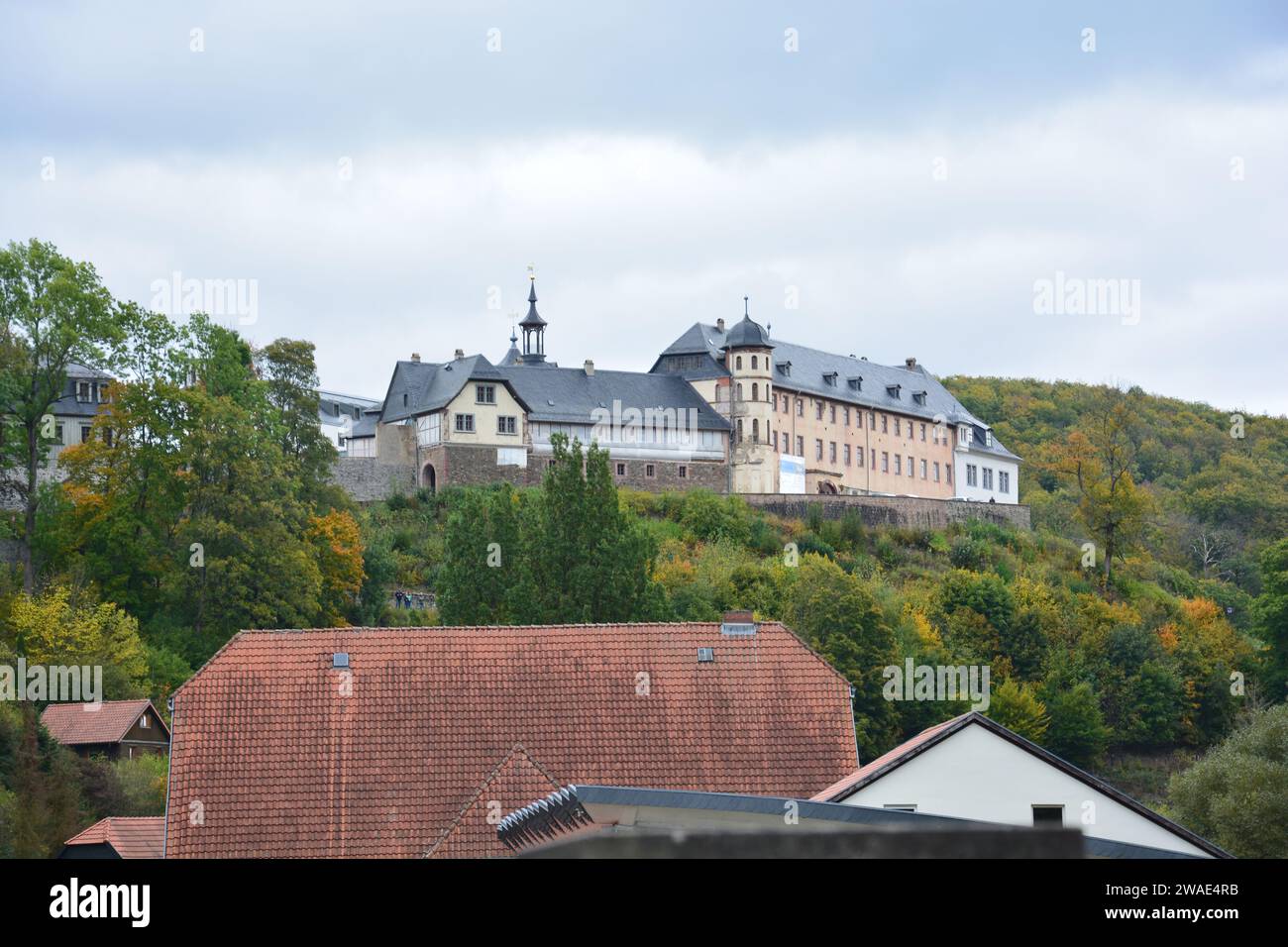 A beautiful shot of Wiltz castle on a hill in Wiltz, Luxembourg Stock ...