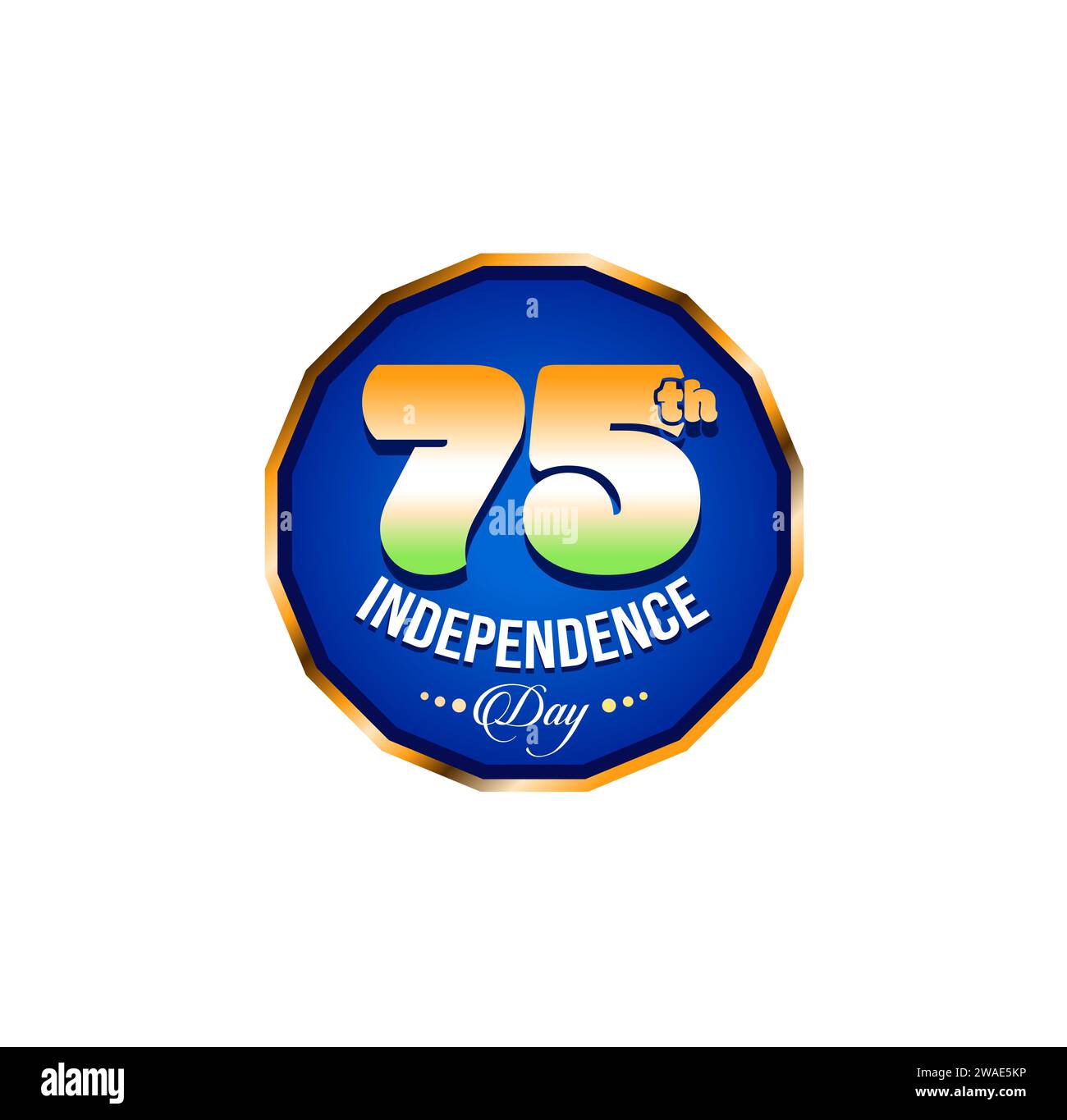 75th Independence day celebration sticker. 75th Independence day of ...