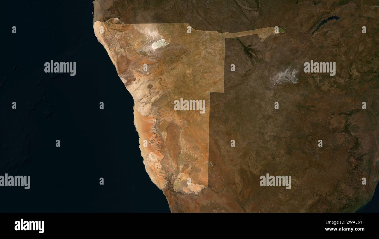 Namibia highlighted on a low resolution satellite map Stock Photo - Alamy