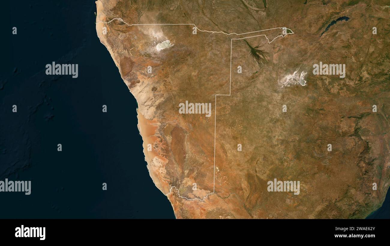 Namibia outlined on a low resolution satellite map Stock Photo - Alamy