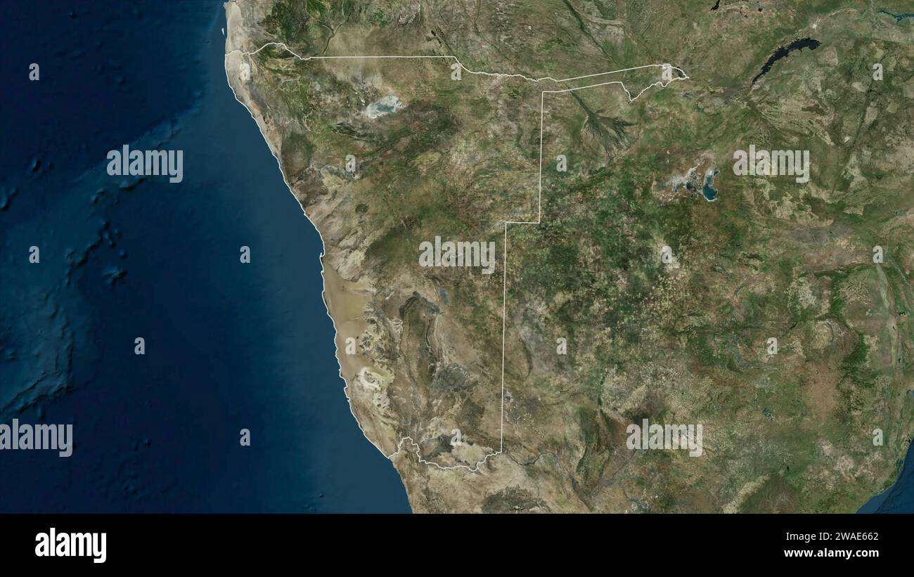 Namibia outlined on a high resolution satellite map Stock Photo - Alamy