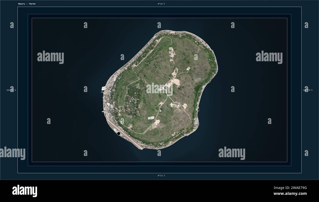 Nauru highlighted on a high resolution satellite map map with the ...