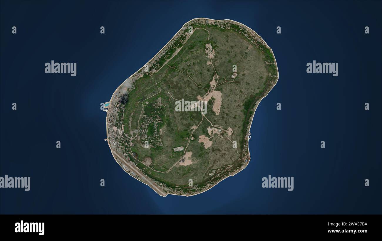 Nauru outlined on a low resolution satellite map Stock Photo - Alamy