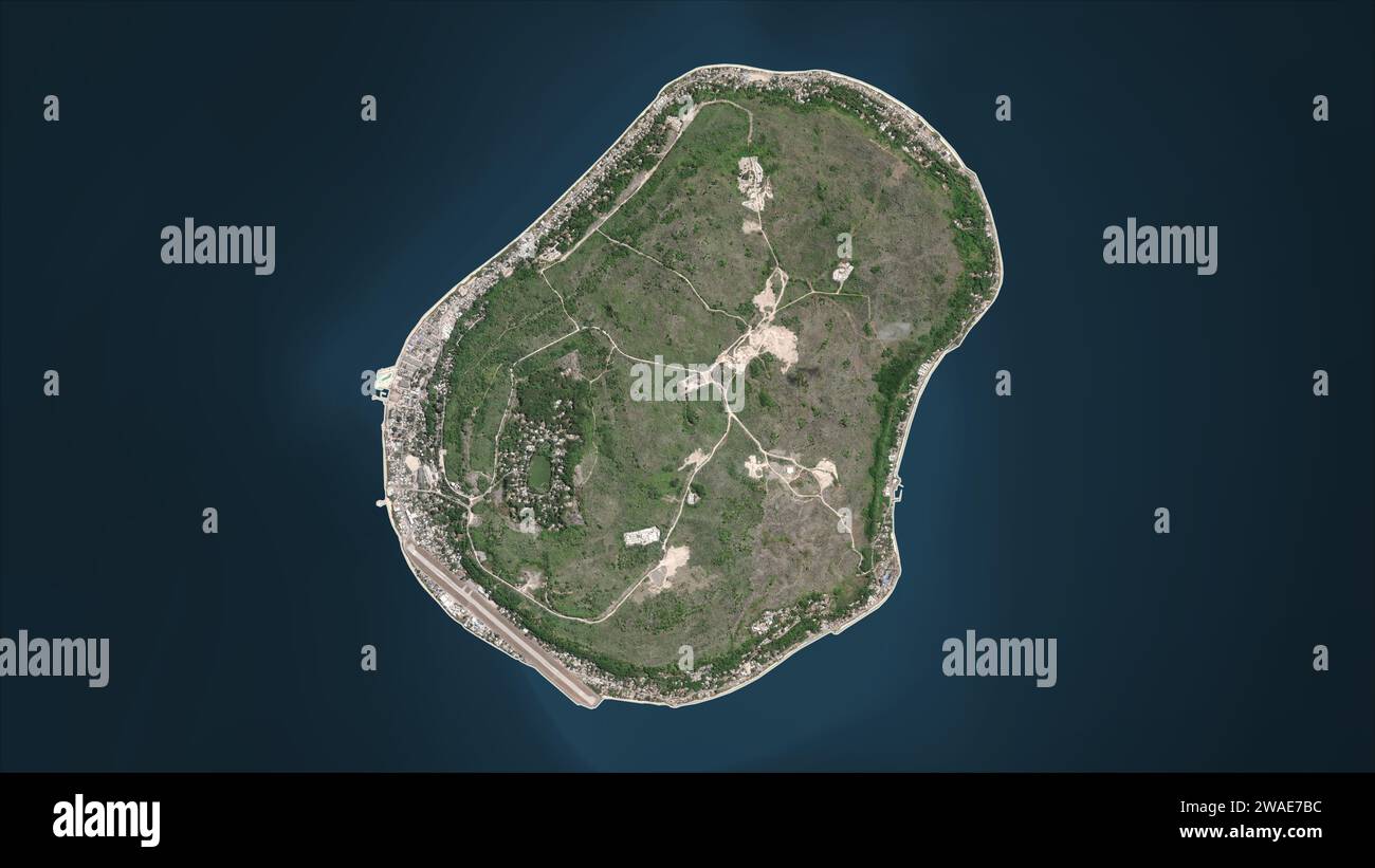 Nauru outlined on a high resolution satellite map Stock Photo - Alamy