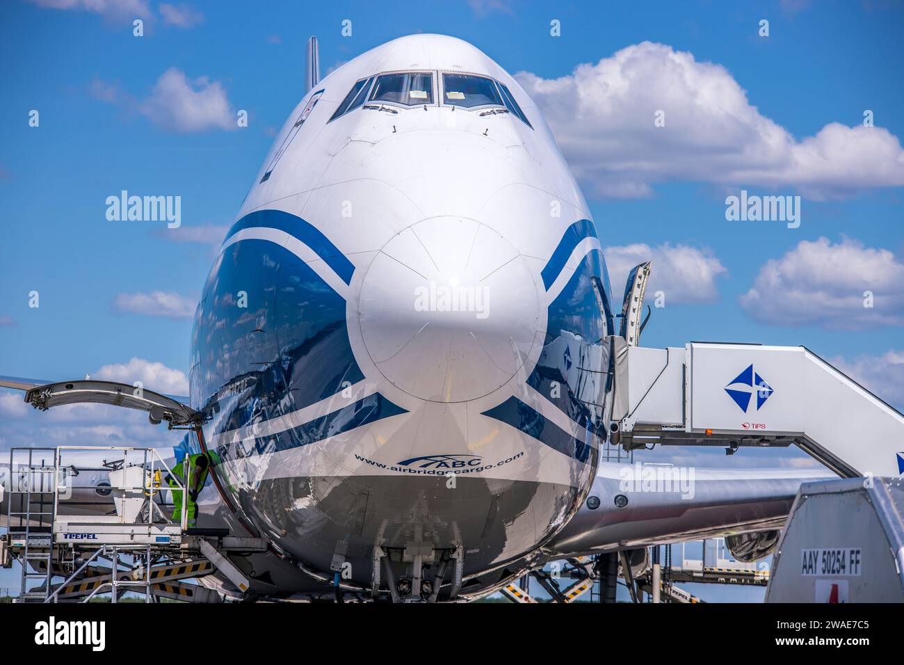 An Air Bridge Cargo Boeing 747 at Leipzig Halle Airport Stock Photo - Alamy