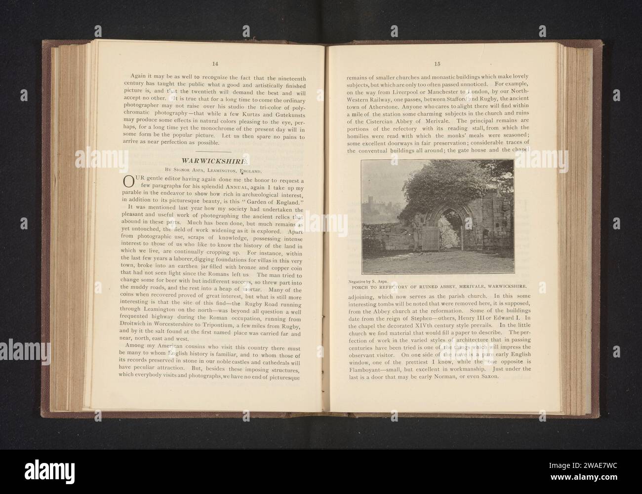 Porch to refectory of ruined abbey, Merivale, Warwickshire, S. Aspa, c ...