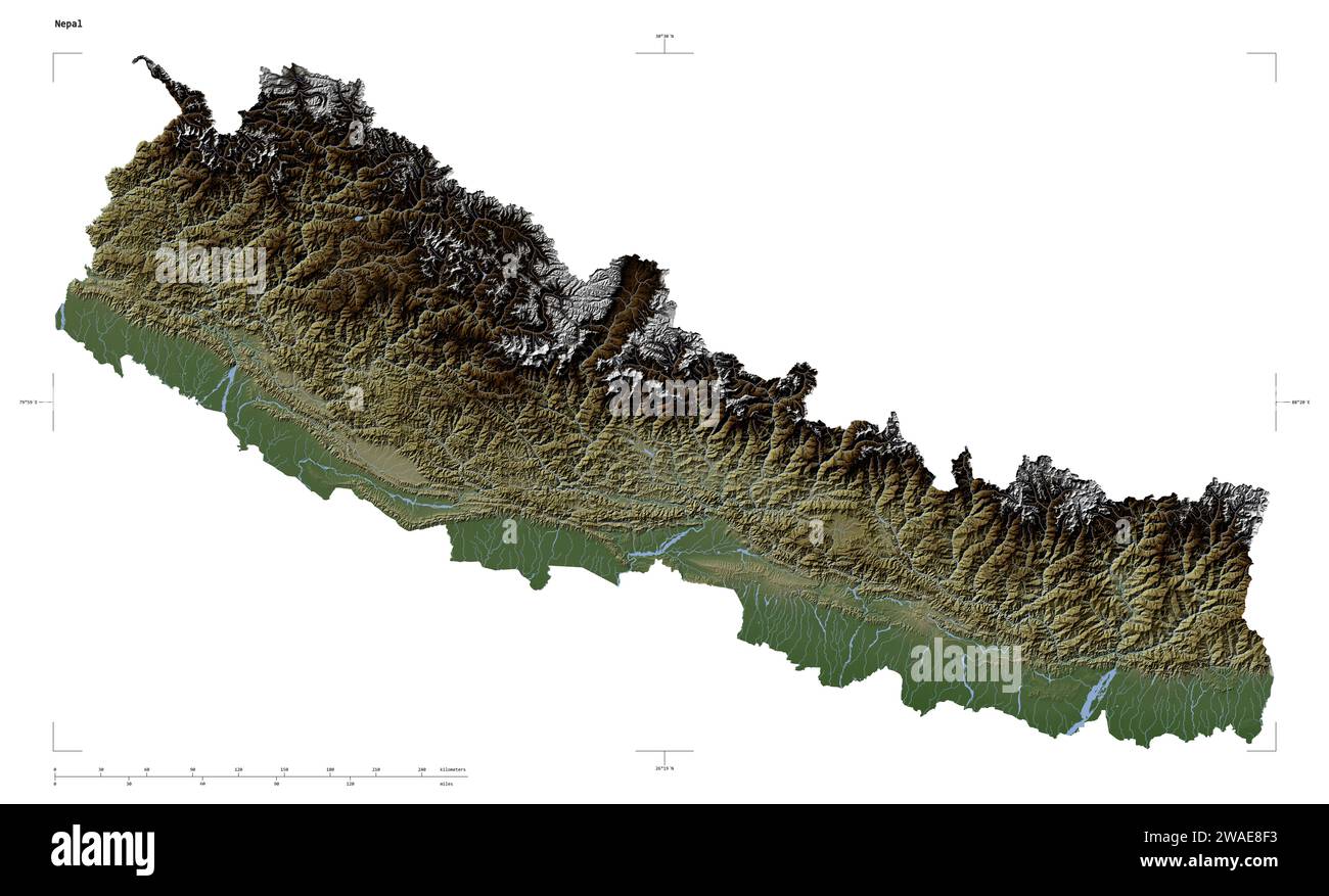 Shape of a Pale colored elevation map with lakes and rivers of the ...