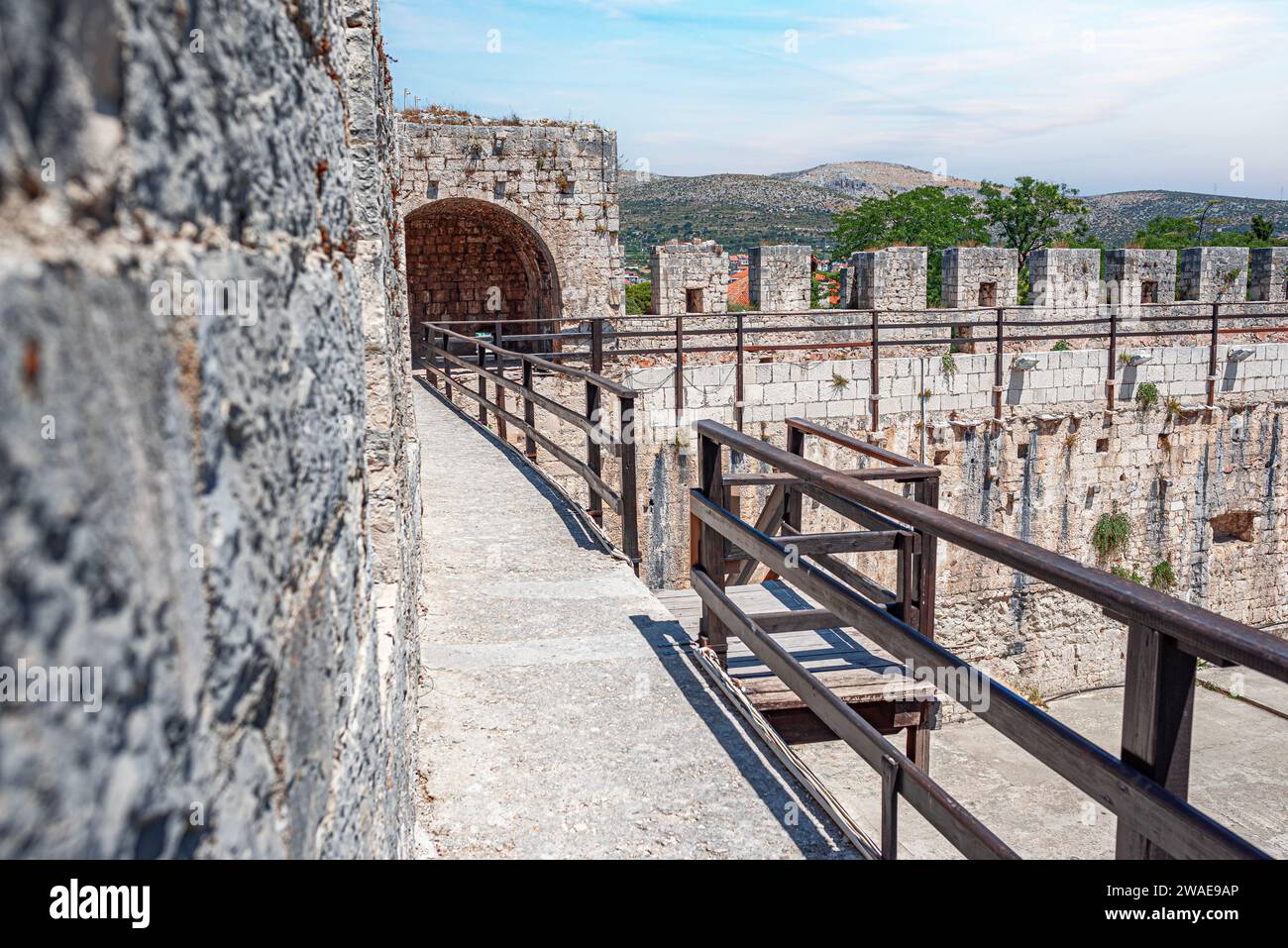 The walls of the old stone fortress Stock Photo - Alamy