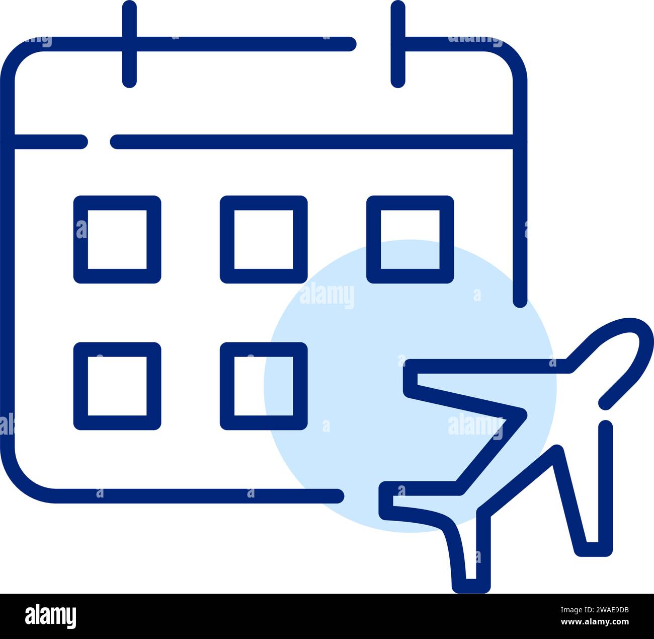 Flight schedule. Airplane and calendar. Pixel perfect, editable stroke ...