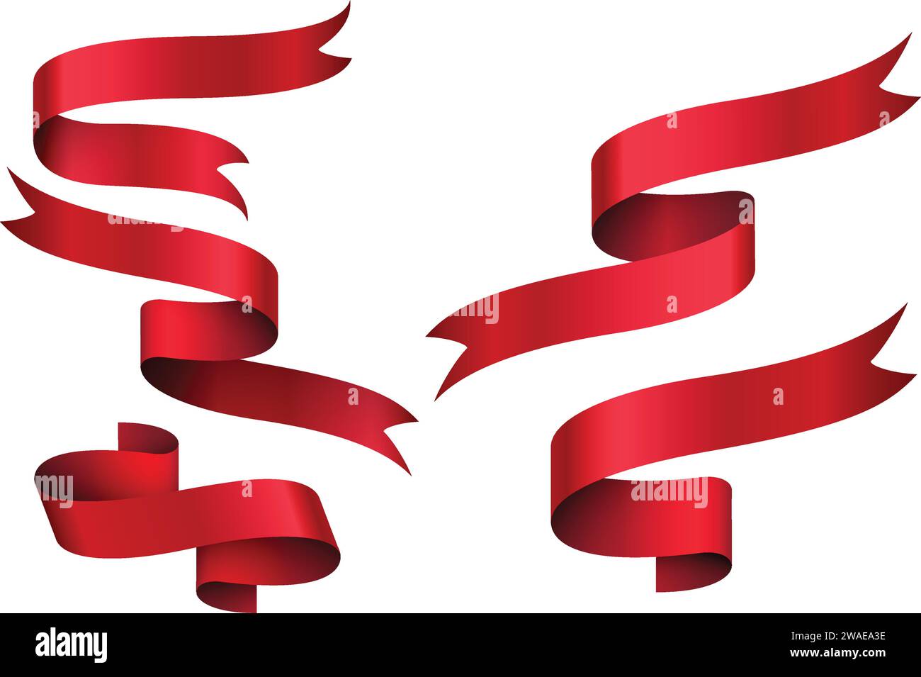 Red ribbon cut out Stock Vector Images - Alamy