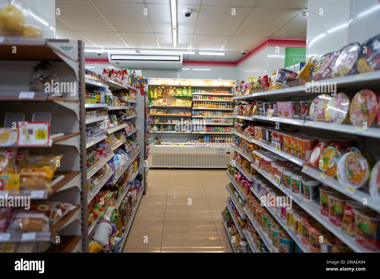 PHUKET, THAILAND - APRIL 15, 2023: inside 7-Eleven convenience store in ...