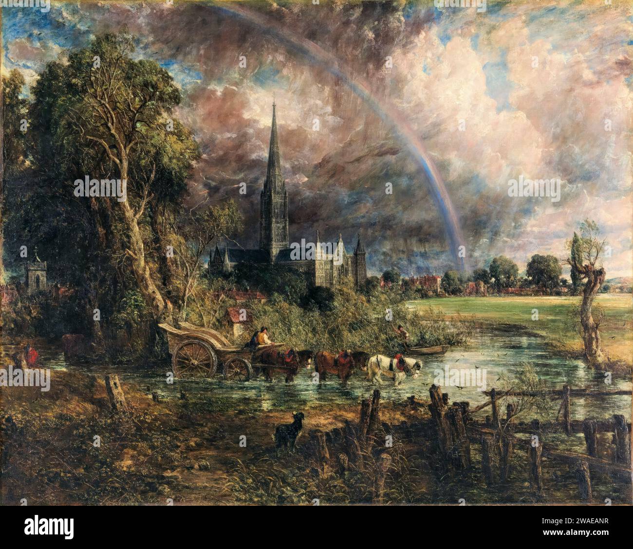 John Constable, Salisbury Cathedral from the Meadows, landscape ...