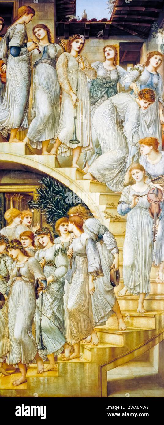 Edward Burne Jones, The Golden Stairs, painting in oil on canvas, 1880 ...