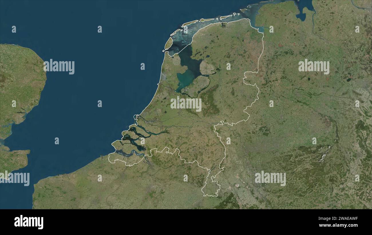 Netherlands outlined on a high resolution satellite map Stock Photo - Alamy