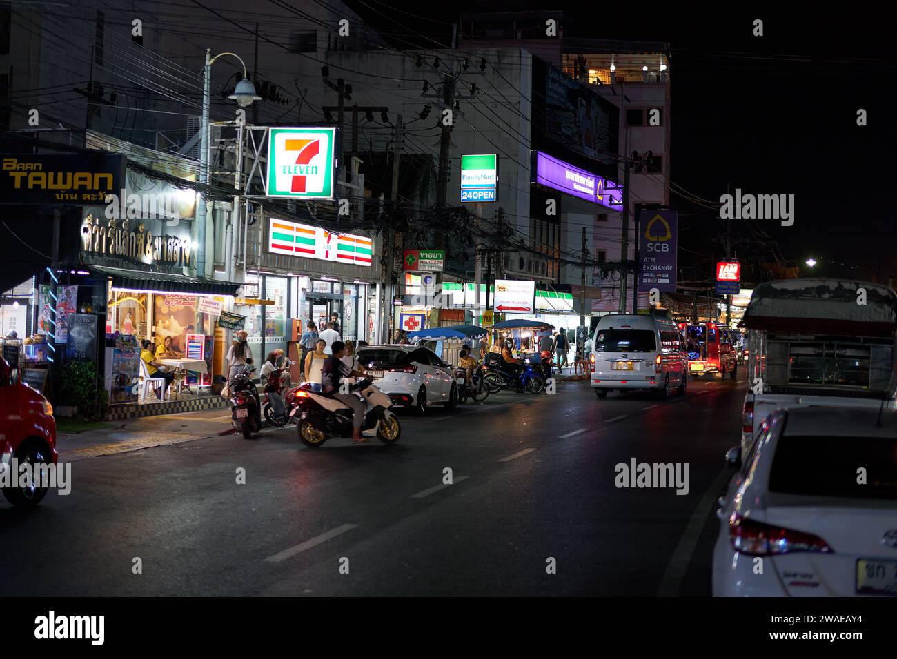 PHUKET, THAILAND - APRIL 25, 2023: street level view of 7-Eleven ...