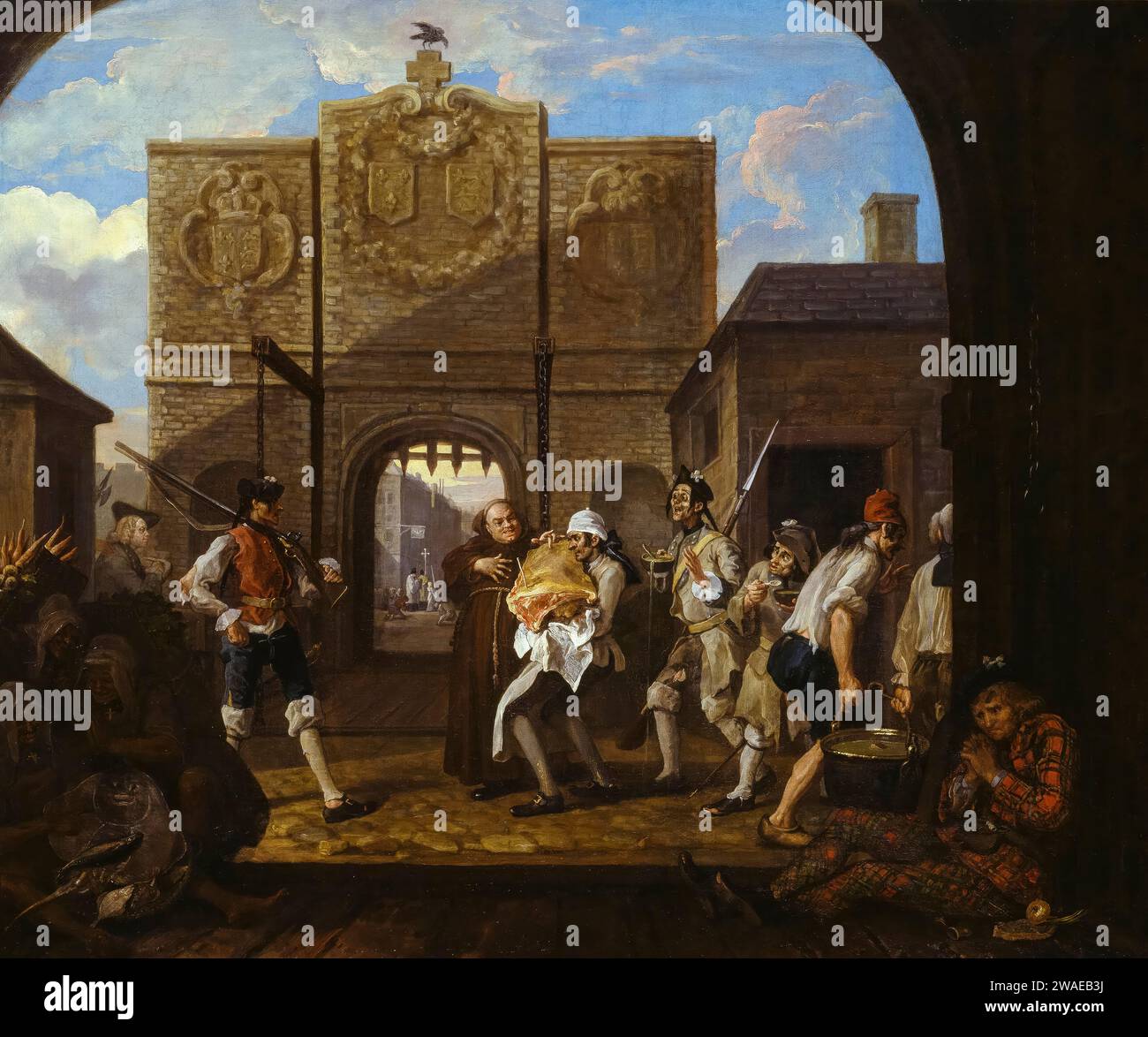 William Hogarth, O the Roast Beef of Old England (The Gate of Calais ...
