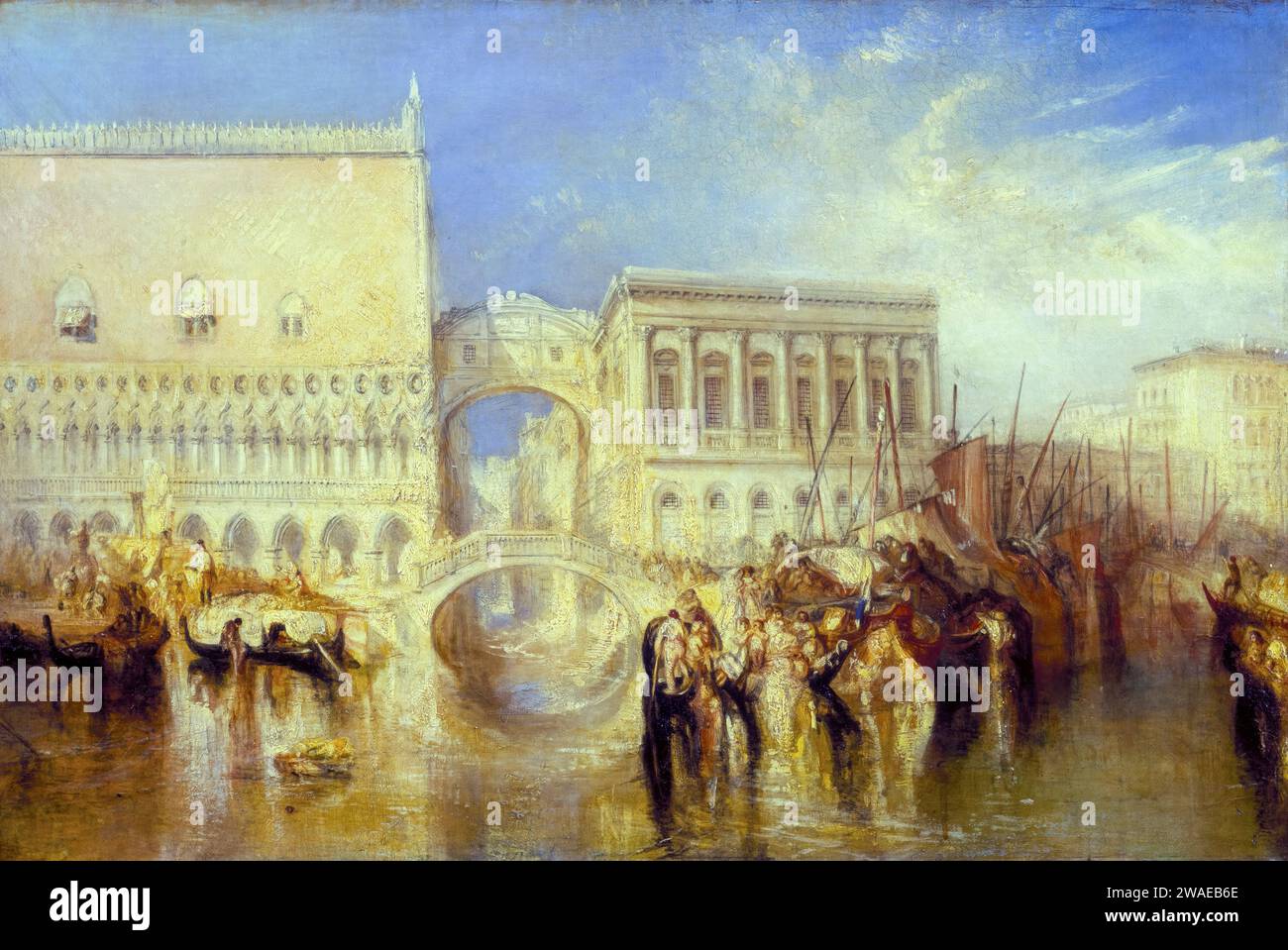 JMW Turner, Venice, the Bridge of Sighs, painting in oil on canvas ...