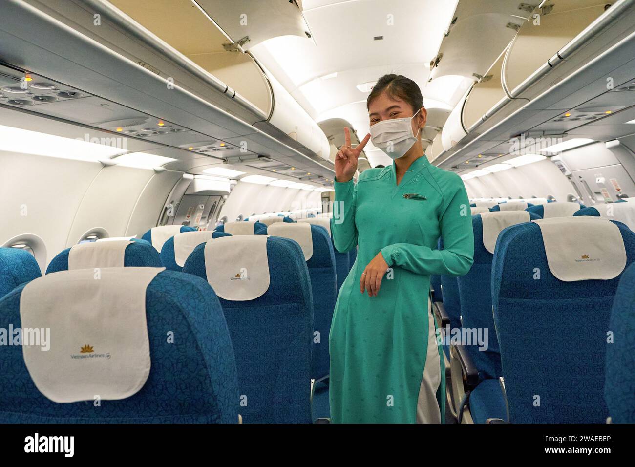 BANGKOK, THAILAND - MARCH 30, 2023: Vietnam Airlines flight attendant ...