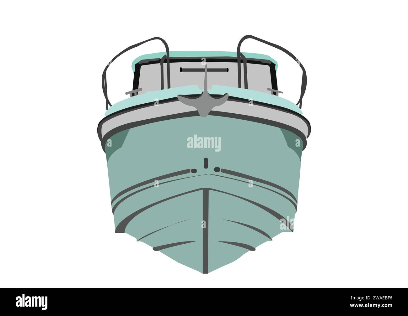 With view of fishing boat Stock Vector Images - Alamy