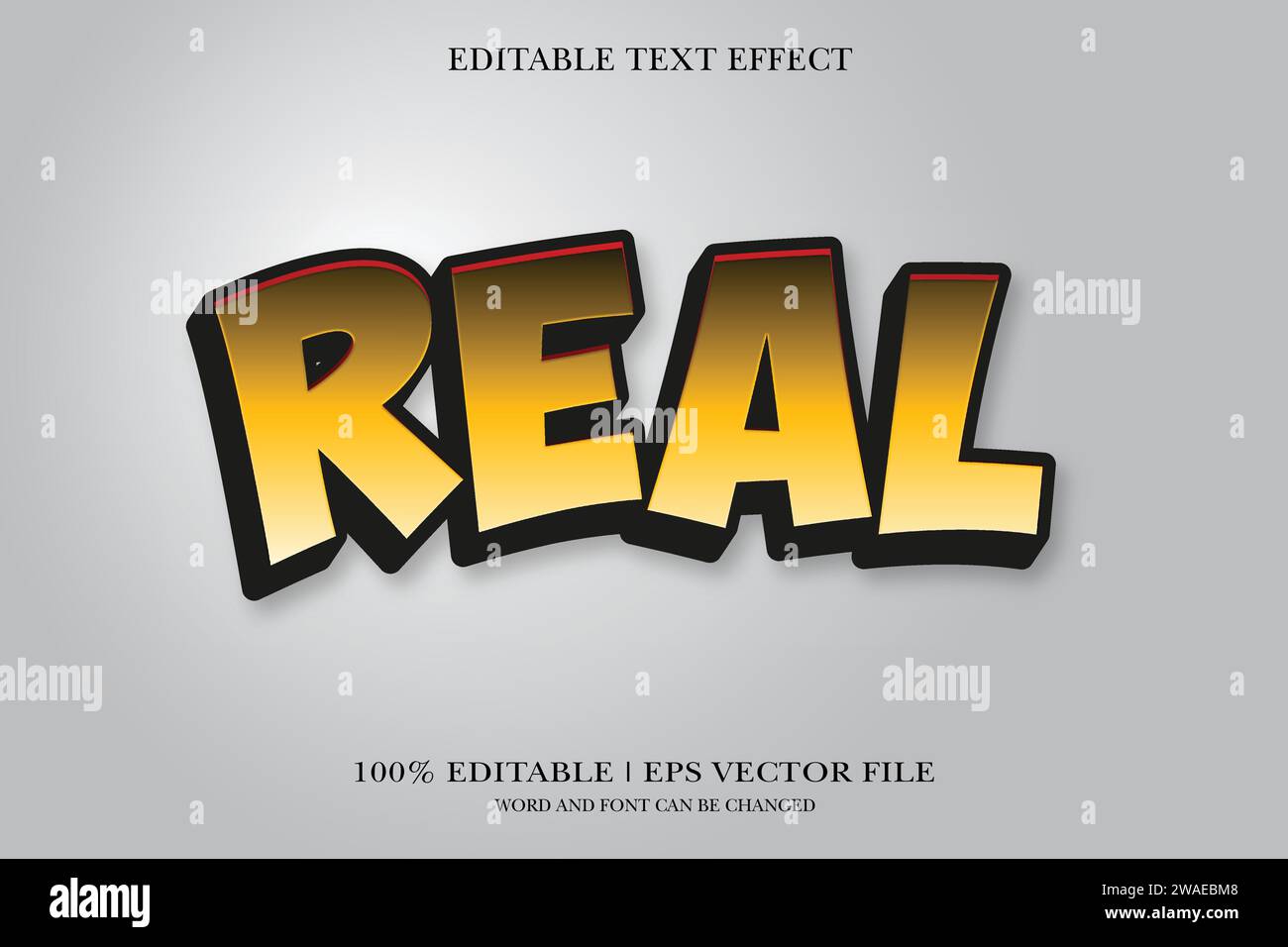 Real 3d text effect styles mockup concept Black text Stock Vector Image ...