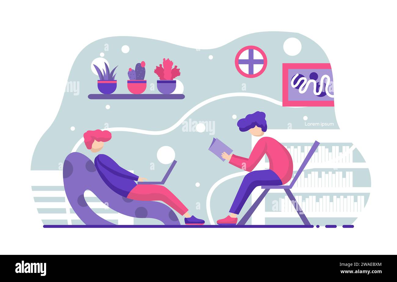 Businessman businesswomen working office Stock Vector Images - Alamy