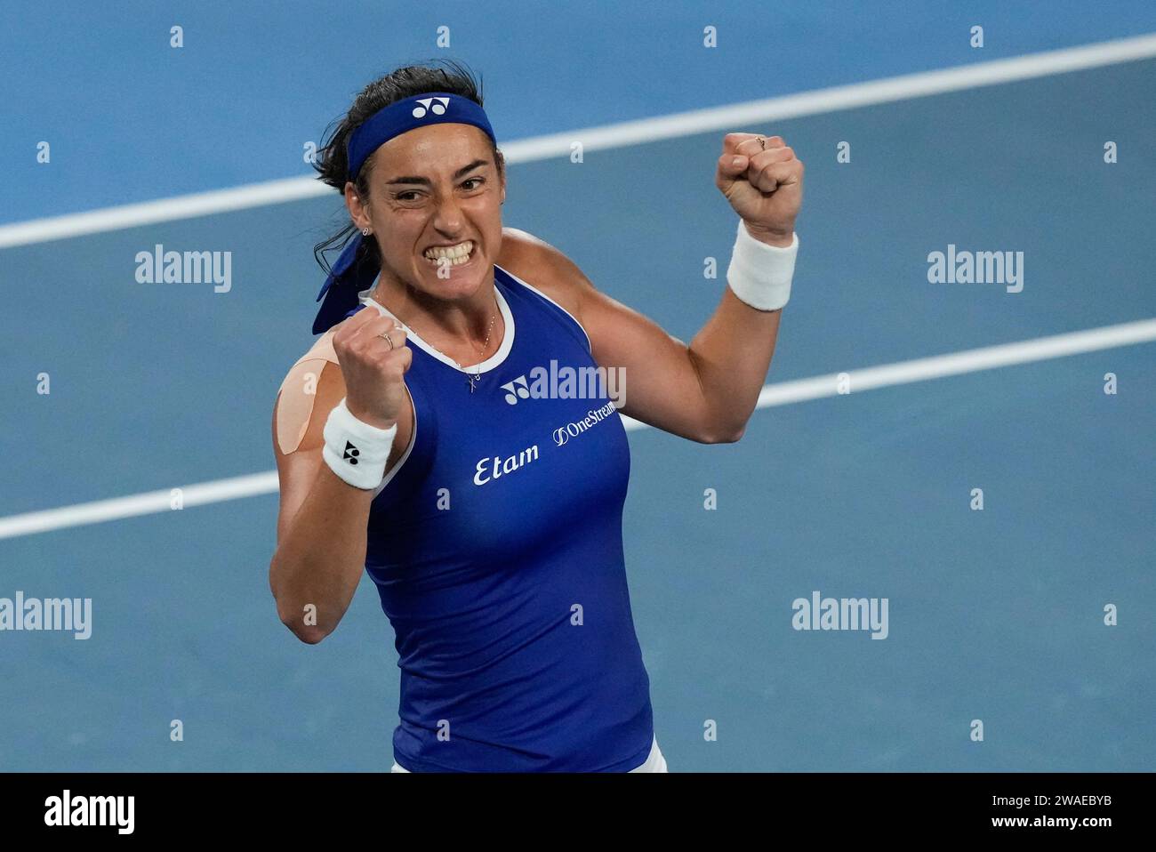 Caroline Garcia of France celebrates after defeating Norway's Malene ...