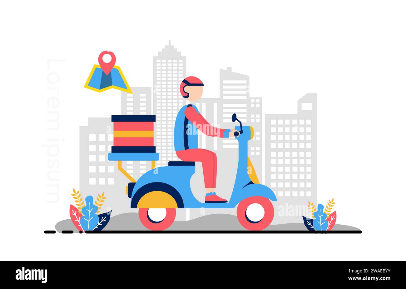 Office food delivery Stock Vector Images - Alamy