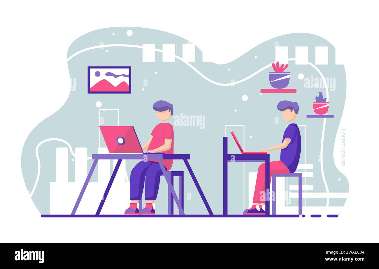 Businessman businesswomen working office Stock Vector Images - Alamy