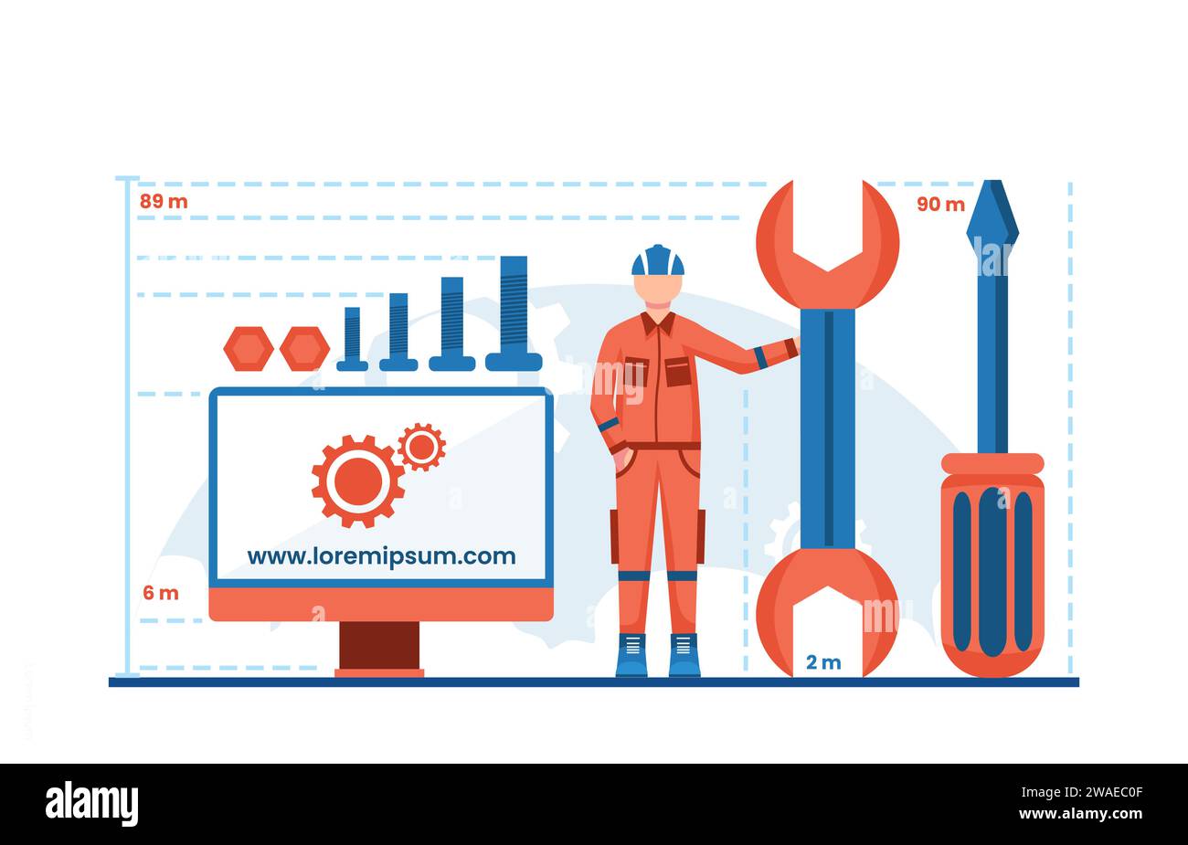 mechanical engineer flat illustration Stock Vector Image & Art - Alamy