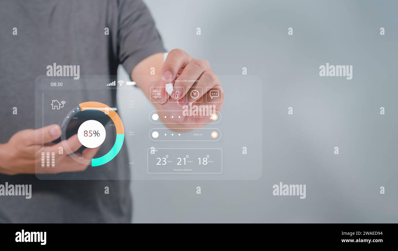 Human are using stylus pens to use smart applications., Smart home ...