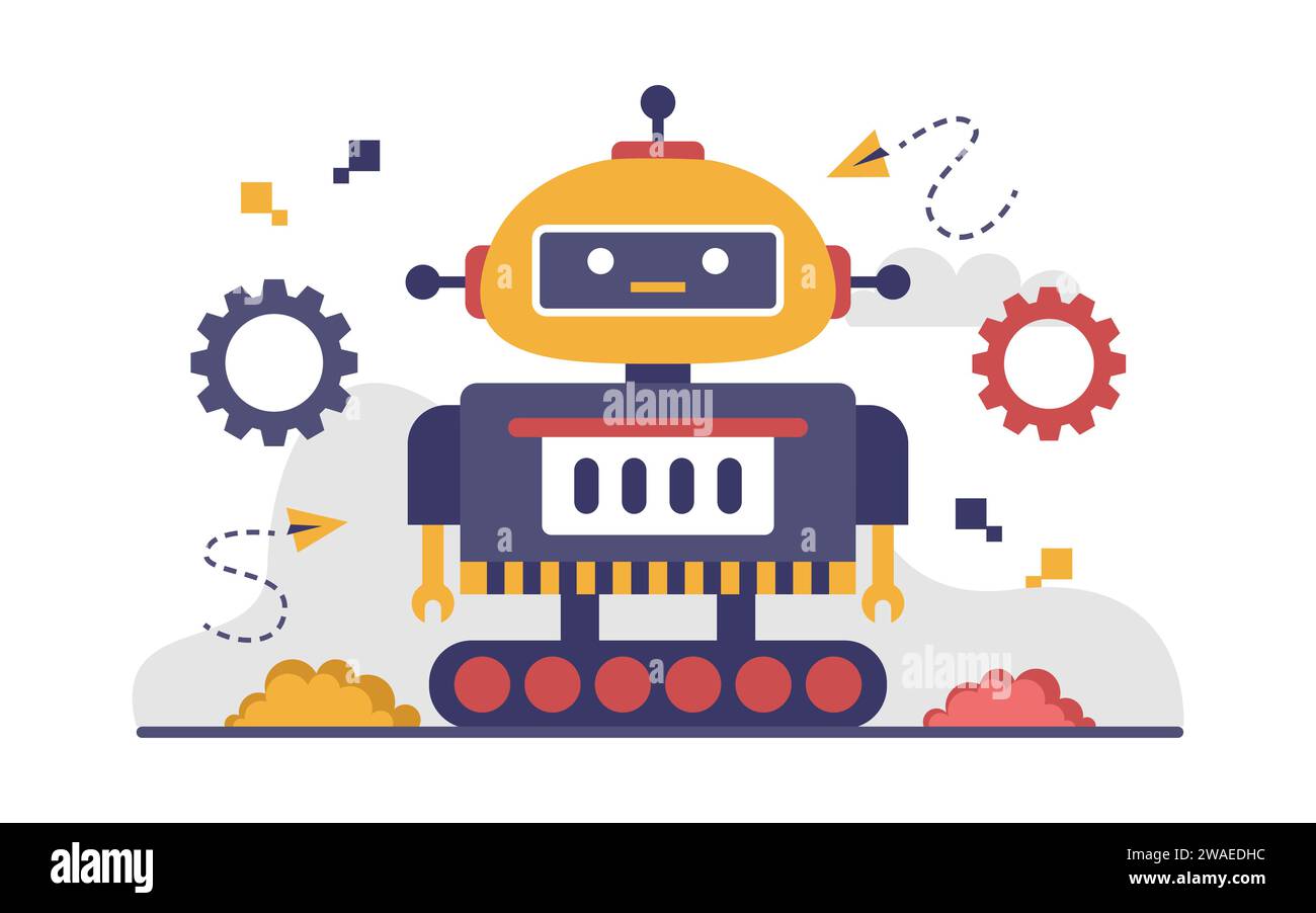 Artificial intelligence robot flat Stock Vector Images - Alamy