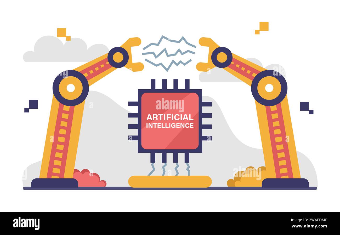 Artificial intelligence flat illustration Stock Vector Image & Art - Alamy