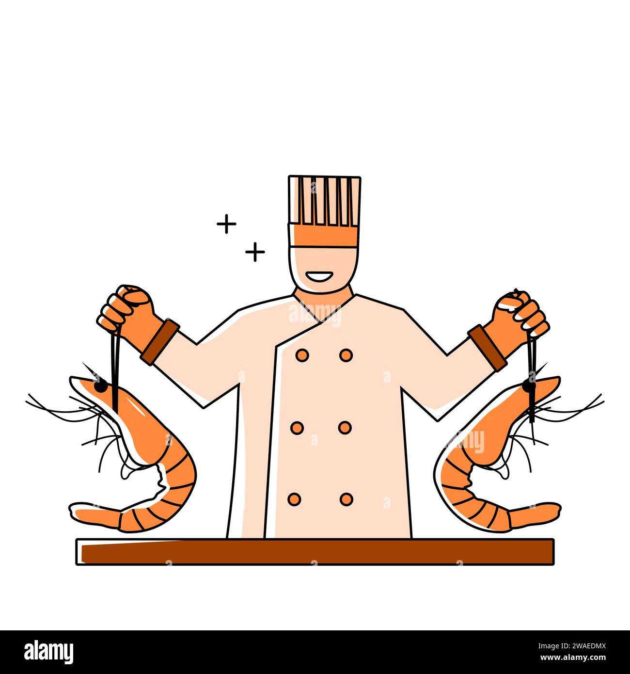 chef of sea food flat illustration Stock Vector Image & Art - Alamy