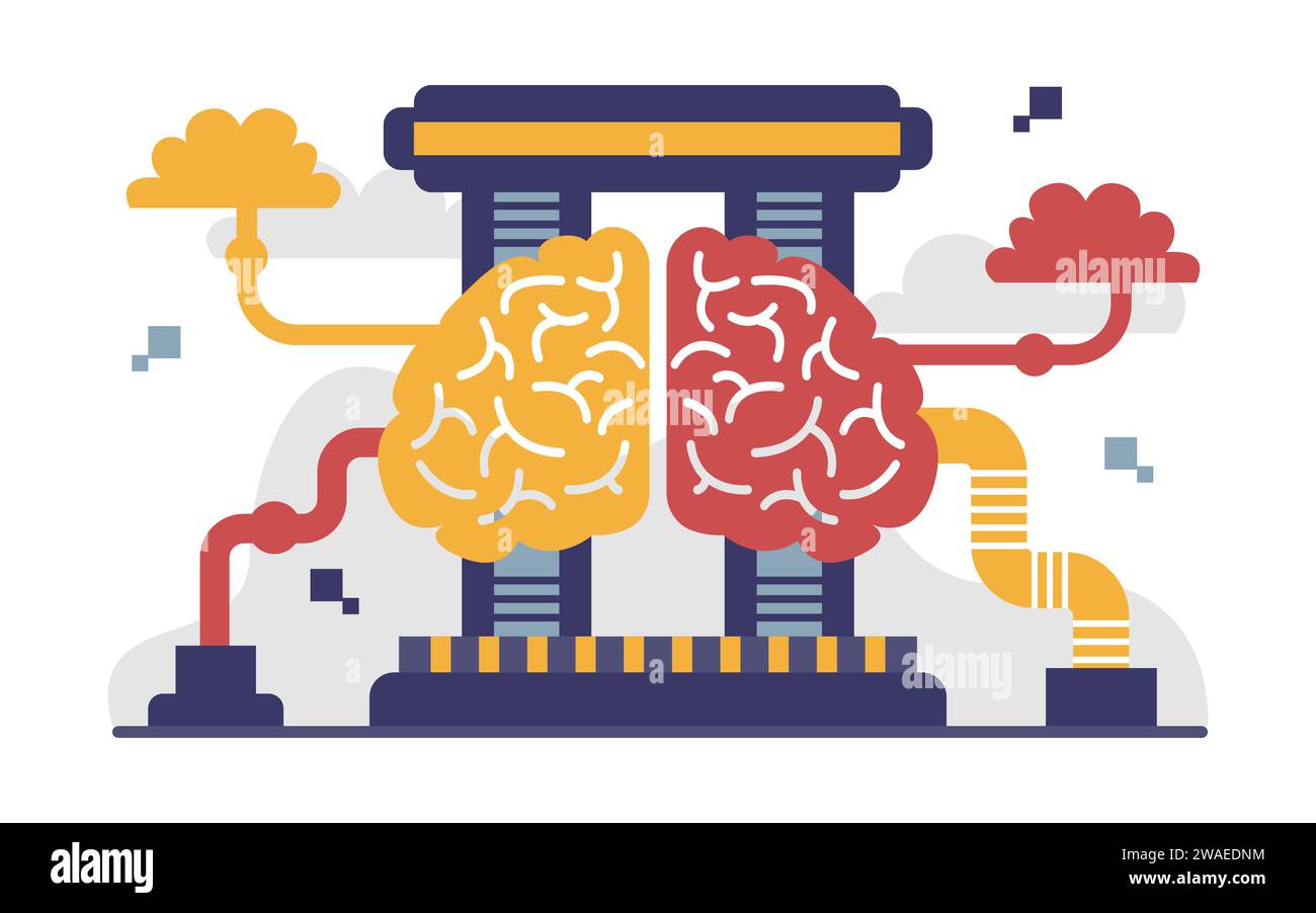 Artificial intelligence flat illustration Stock Vector Image & Art - Alamy