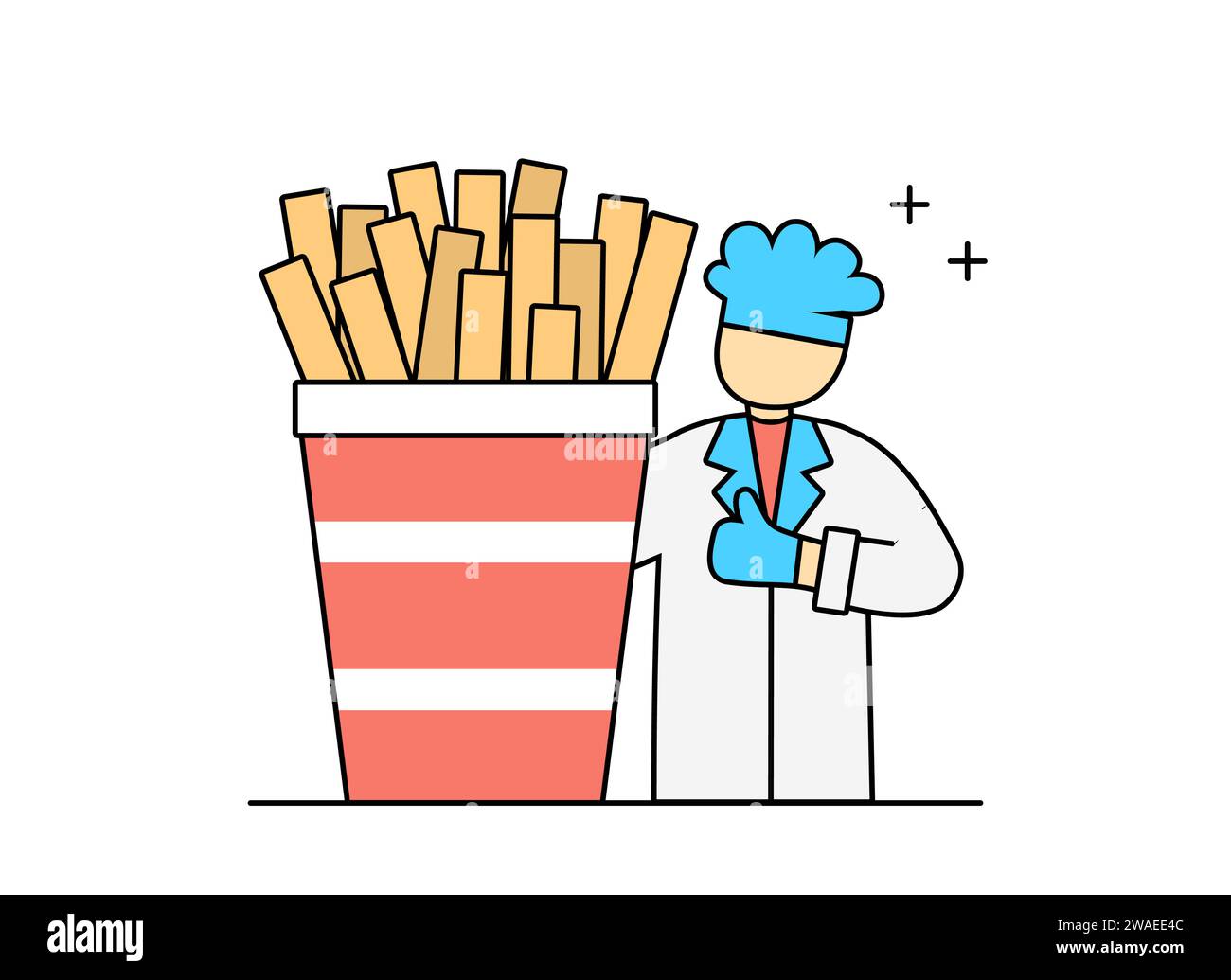 Chef of junk food flat illustration Stock Vector Image & Art - Alamy