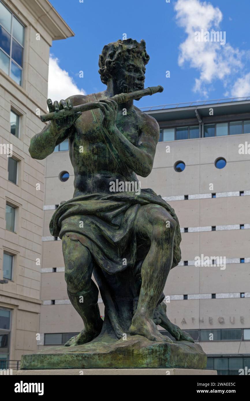 Sculpture of Dionysus or Fluting Shepherd in the Antigone district in ...