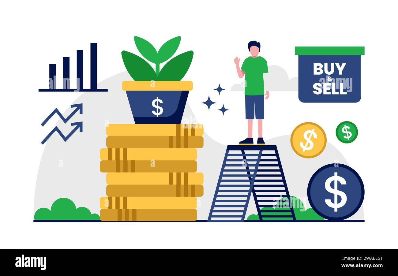 Investment and finance flat vector illustration Stock Vector Image ...