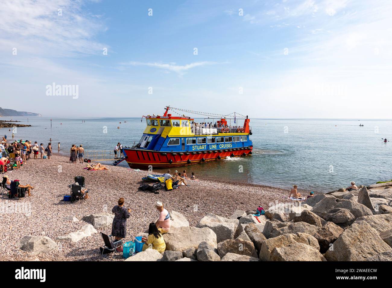 Pride of Exmouth cruise boat in Lyme Bay Sidmouth preparing for ...