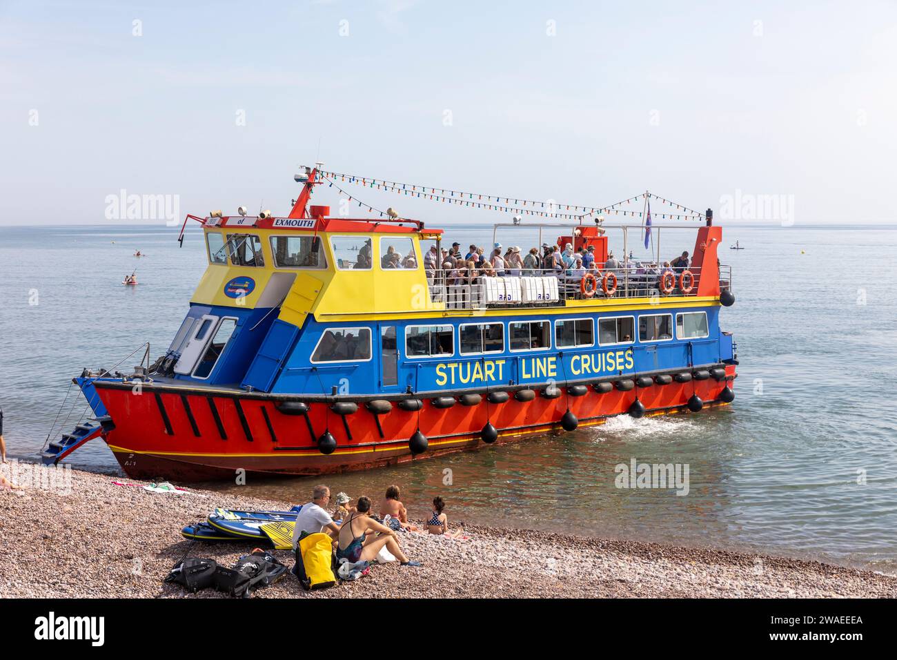 Sidmouth Devon, Stuart Line cruises boat the Pride of Exmouth prepares ...