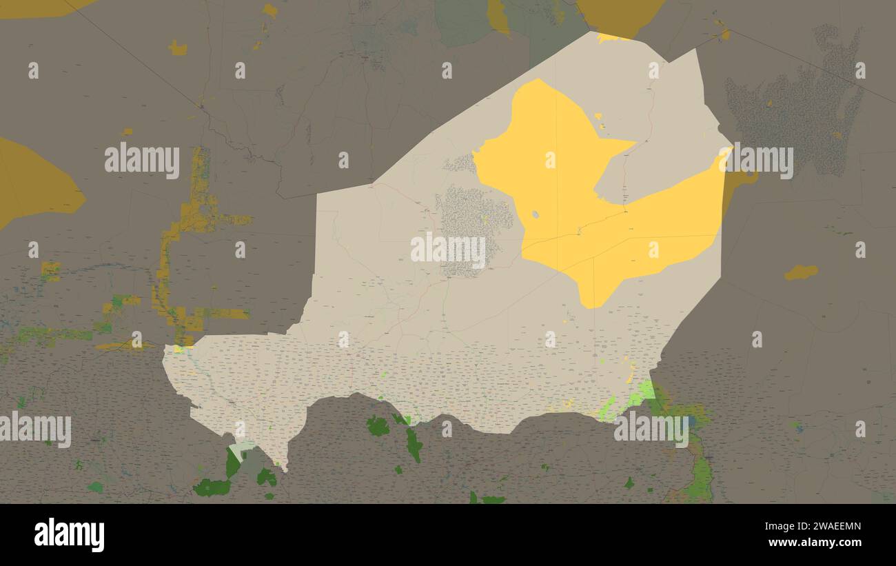 Niger country highlighted on world hi-res stock photography and images ...