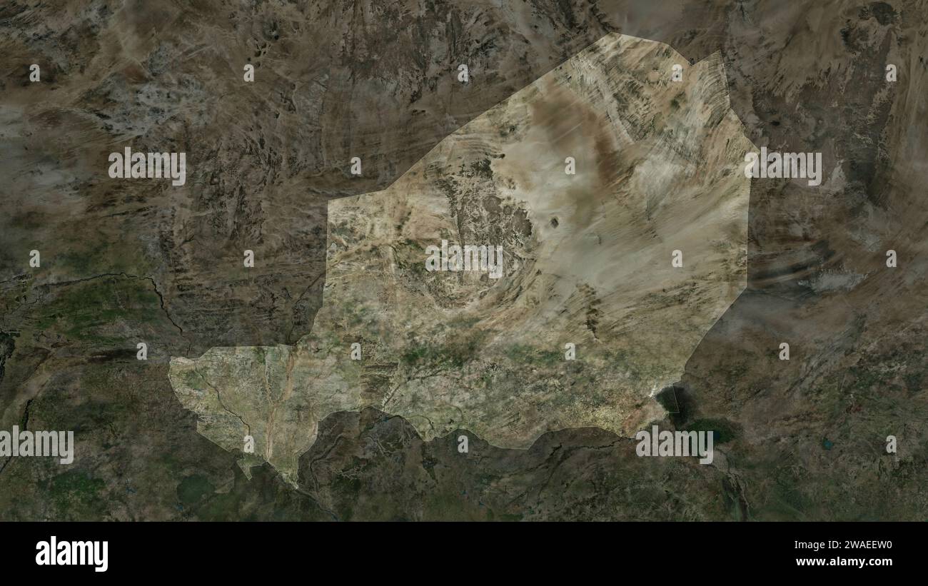 Niger highlighted on a high resolution satellite map Stock Photo - Alamy