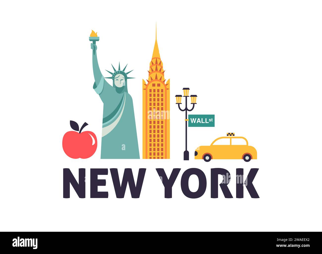 New York City, USA illustration, background, poster and banner design ...