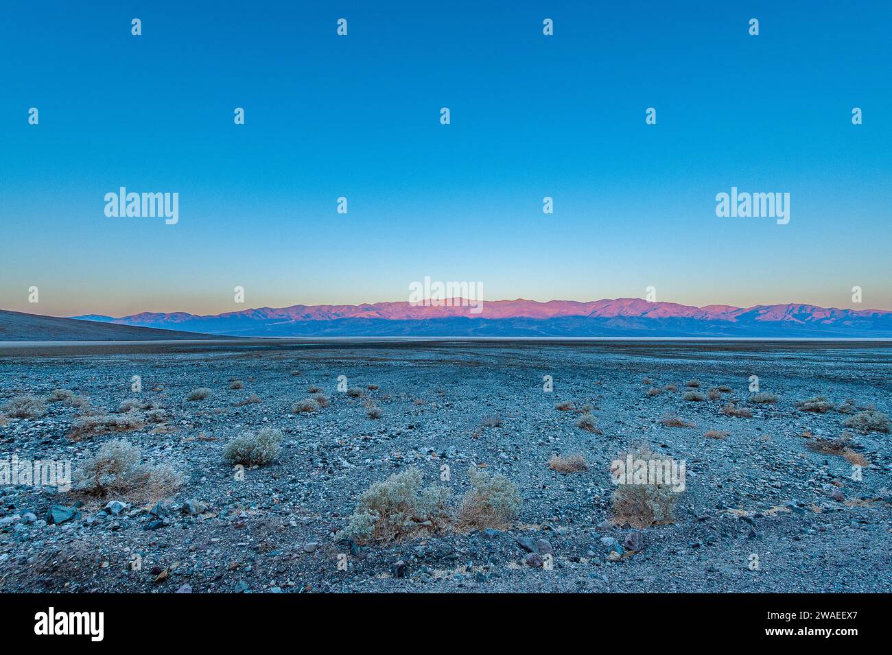 Dawn at Badwater Basin. Death Valley National Park in Mojave Desert ...