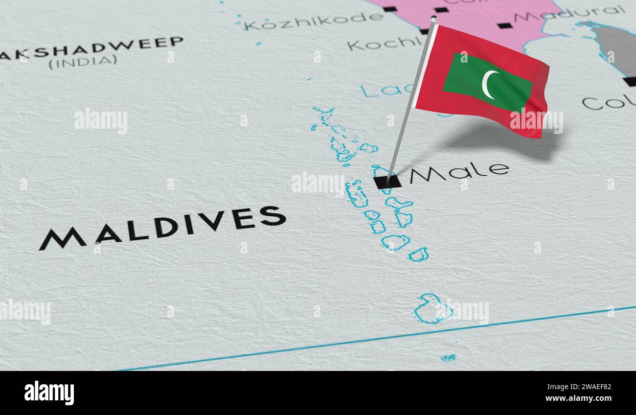 Maldives country flag border map hi-res stock photography and images ...