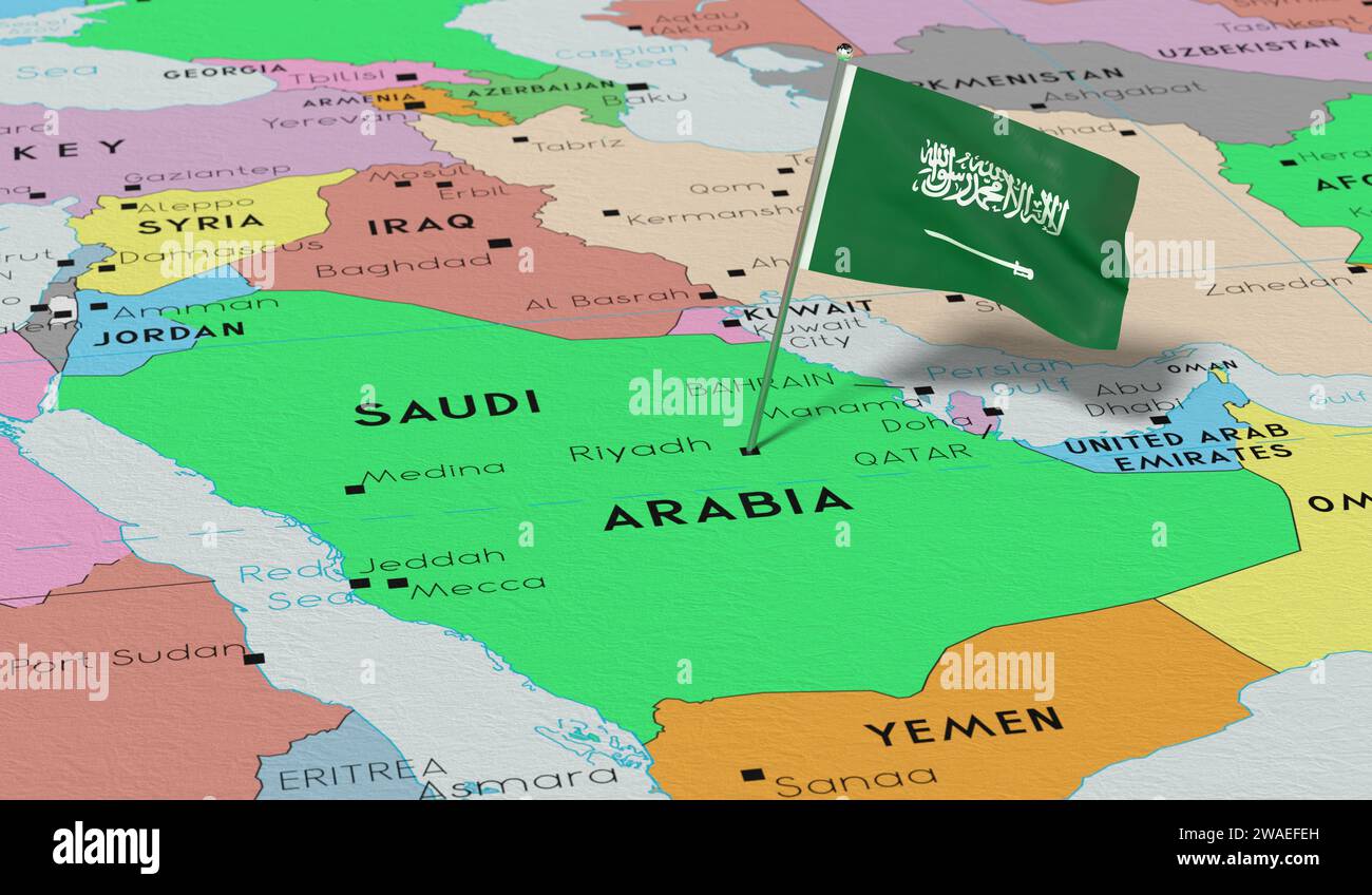 Saudi arabia political map hi-res stock photography and images - Alamy