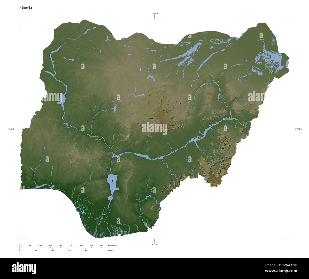 Shape of a Pale colored elevation map with lakes and rivers of the ...